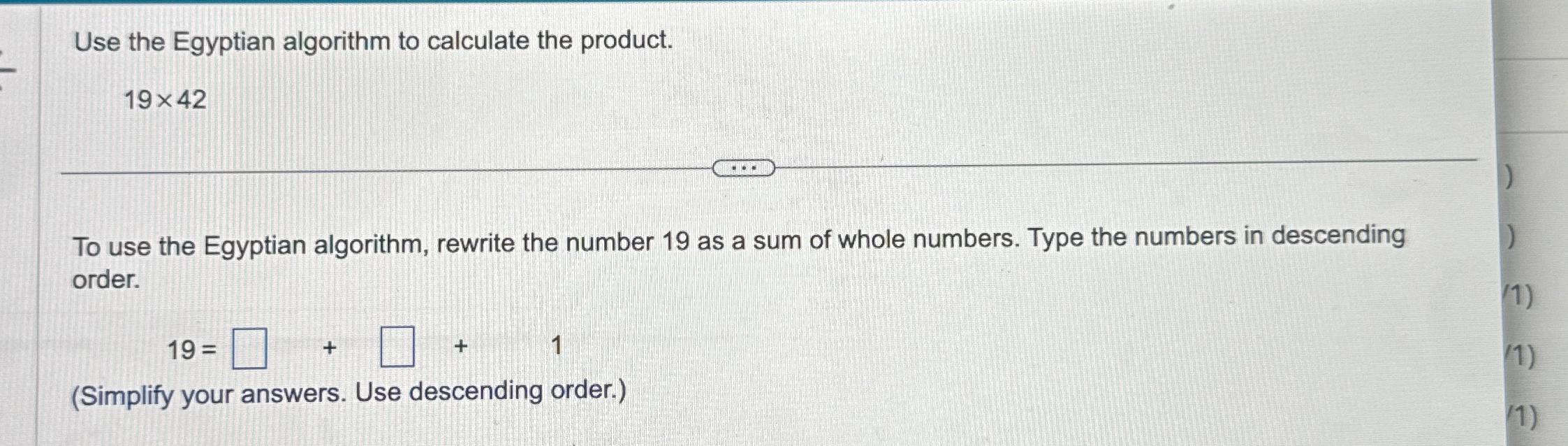 Solved Use the Egyptian algorithm to calculate the | Chegg.com