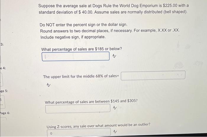 Solved Suppose the average sale at Dogs Rule the World Dog | Chegg.com