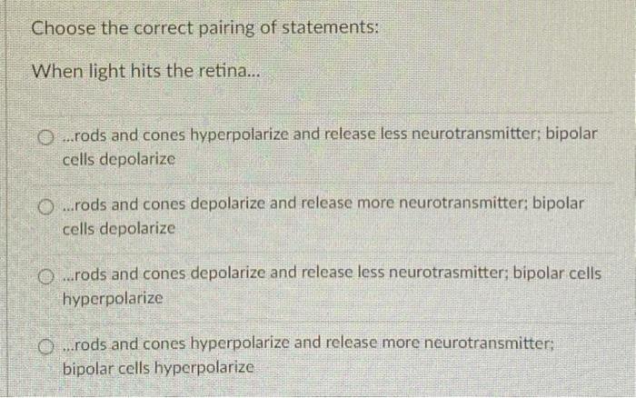 Solved Choose the correct pairing of statements: When light | Chegg.com