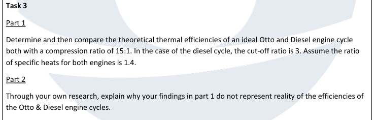 Solved Task 3Part 1Determine and then compare the | Chegg.com