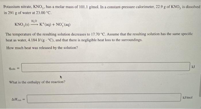 Use the heat of solution interactive to calculate the | Chegg.com