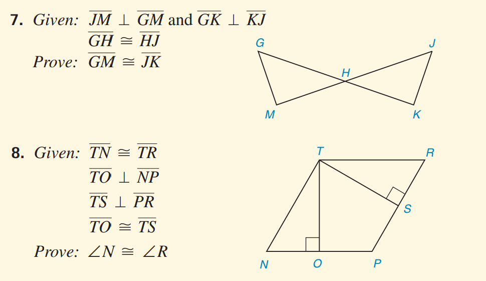 Solved 7. Given: JM⊥GM and Prove: GM≅JK 8. Given: TN≅TR | Chegg.com
