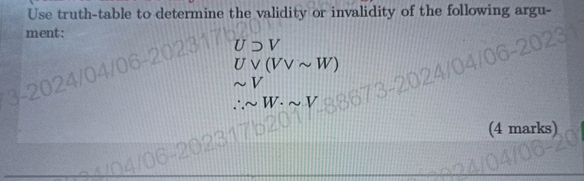 Solved Use truth-table to determine the validity or | Chegg.com