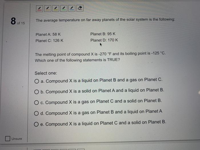 Solved 8. The average temperature on far away planets of the | Chegg.com