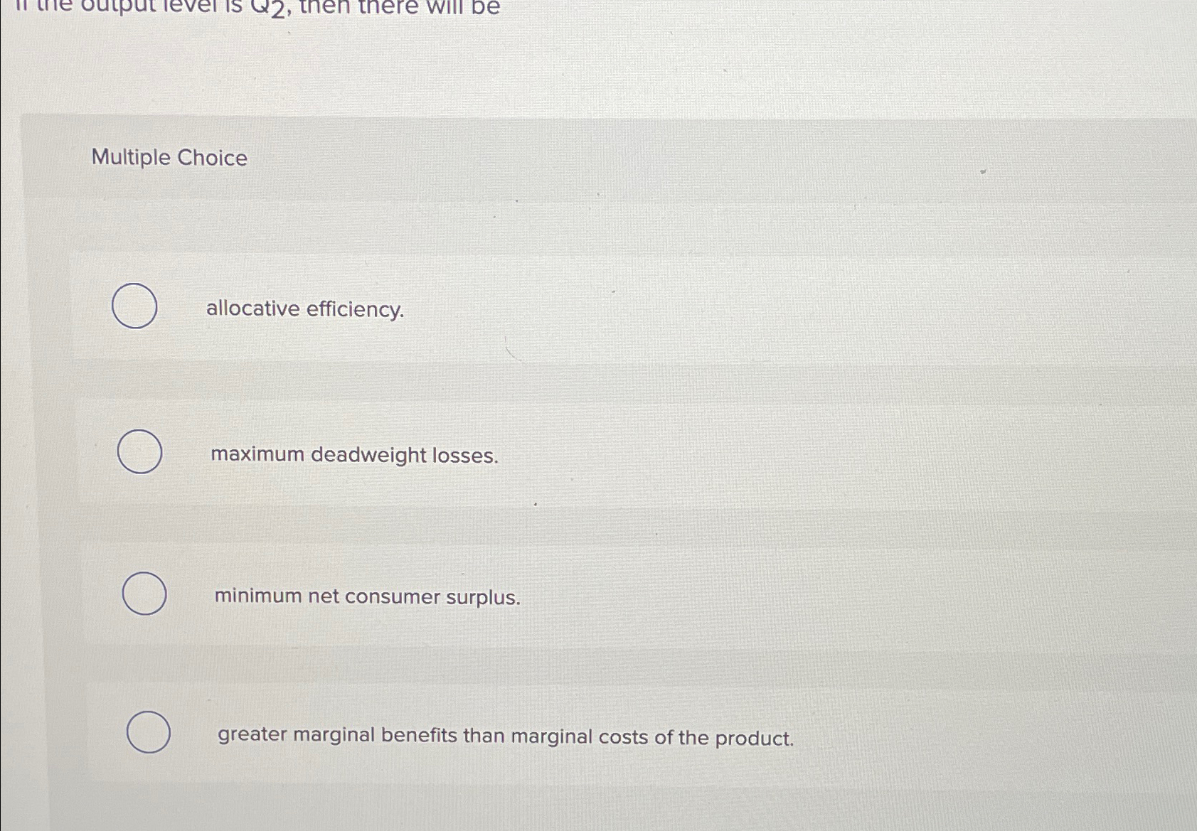 Solved Multiple Choiceallocative efficiency.maximum | Chegg.com