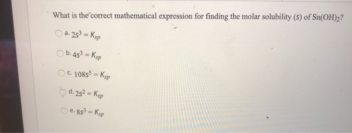 Solved What is the correct mathematical expression for | Chegg.com