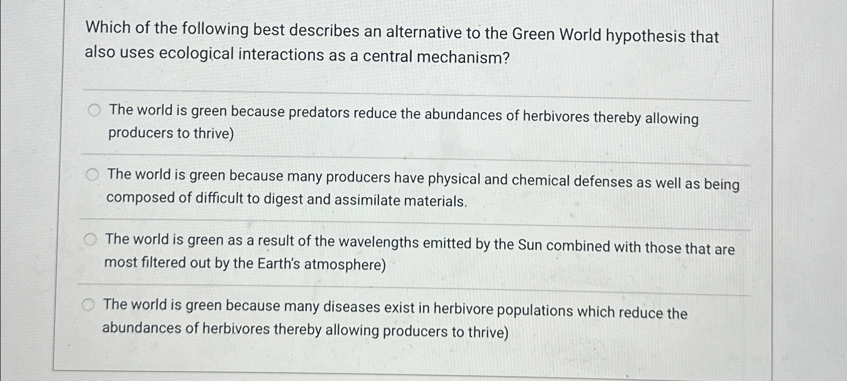 Solved Which of the following best describes an alternative | Chegg.com