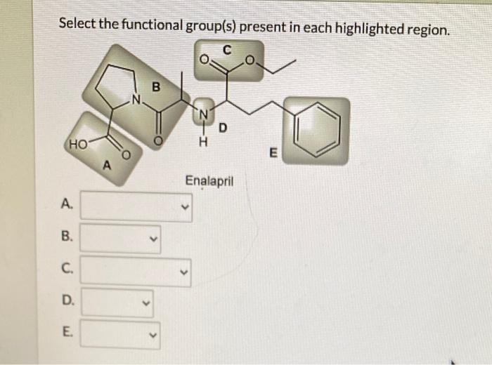 Solved Select the functional group(s) present in each | Chegg.com
