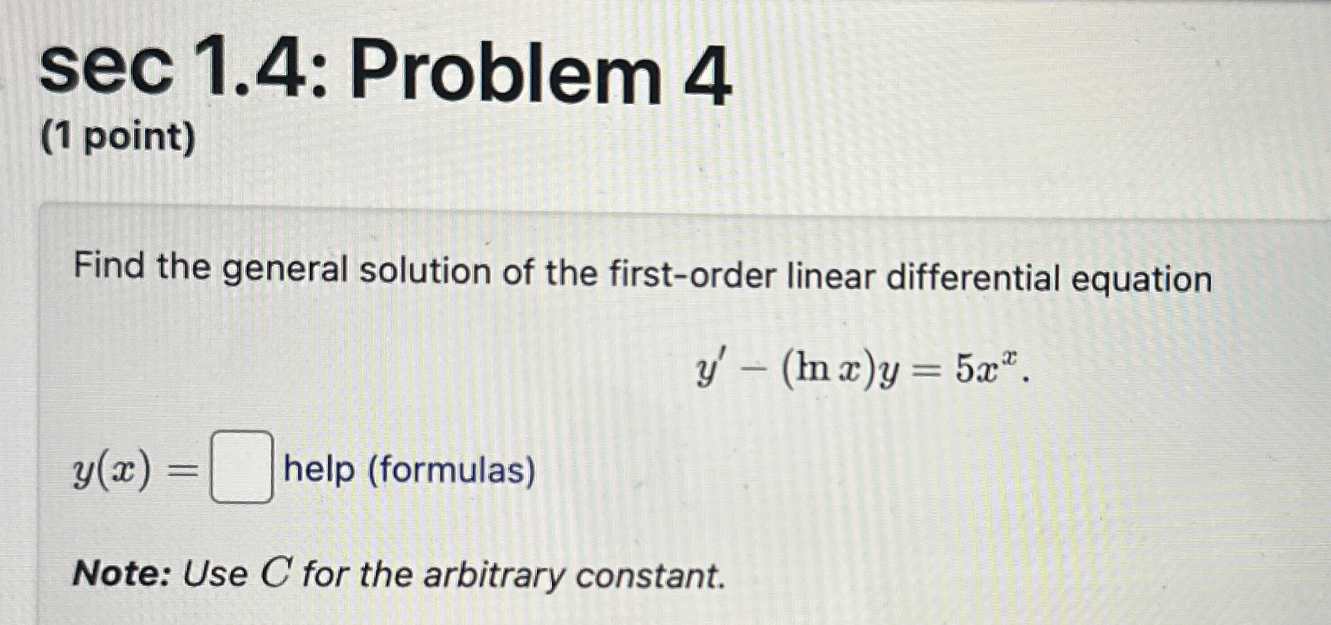Solved Find the general solution of the first-order linear | Chegg.com