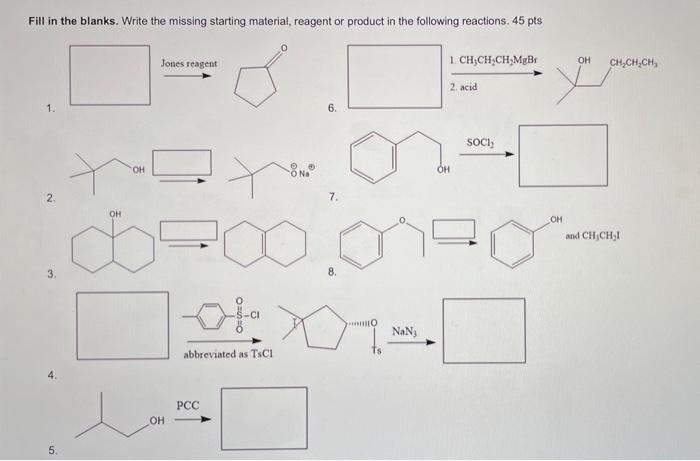 Solved Fill in the blanks. Write the missing starting | Chegg.com