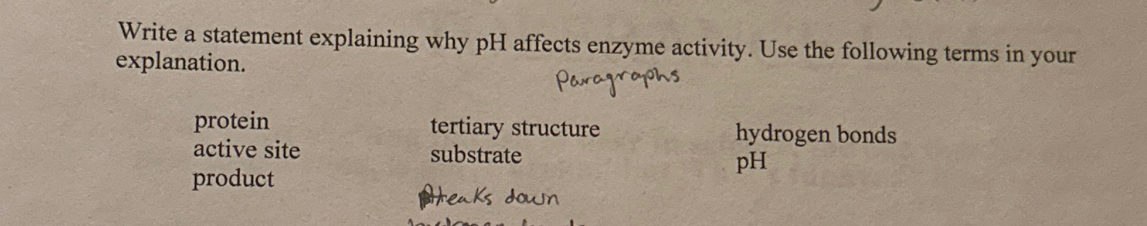 Solved Write a statement explaining why pH ﻿affects enzyme | Chegg.com