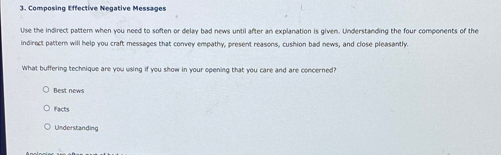 Solved Composing Effective Negative MessagesUse the indirect | Chegg.com