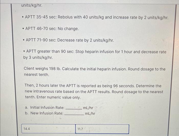 Solved Refer to the Heparin Weight-Based Protocol provided | Chegg.com
