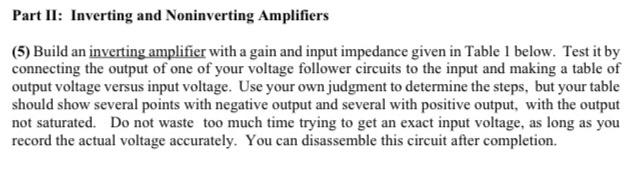 Solved Part II: Inverting and Noninverting Amplifiers (5) | Chegg.com