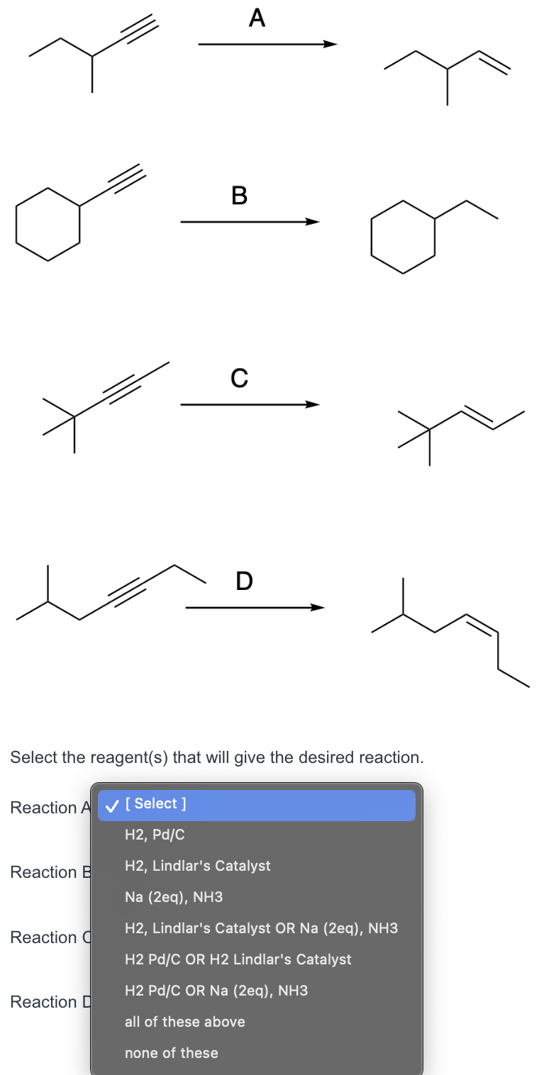 Solved Select the reagent(s) ﻿that will give the desired | Chegg.com