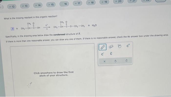 Solved What is the missing reactant in this organic | Chegg.com