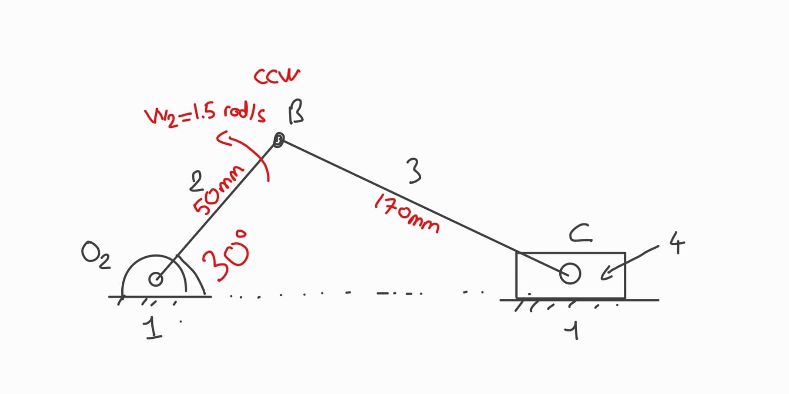 Solved The offset slider crank mechanism is given below. | Chegg.com