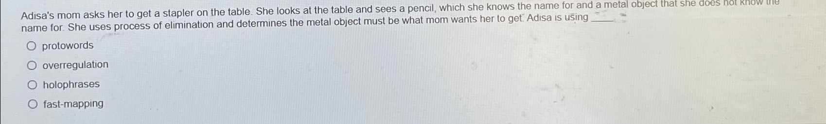 Solved Adisa's mom asks her to get a stapler on the table. | Chegg.com