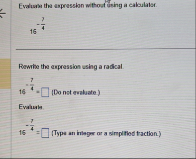 Solved Evaluate the expression without using a | Chegg.com
