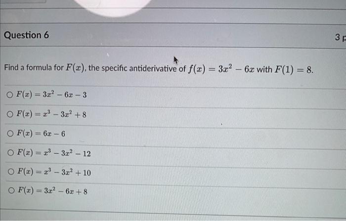 Solved Find a formula for F(x), the specific antiderivative | Chegg.com