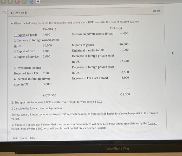 Solved A. Given the following entries in the debit and | Chegg.com