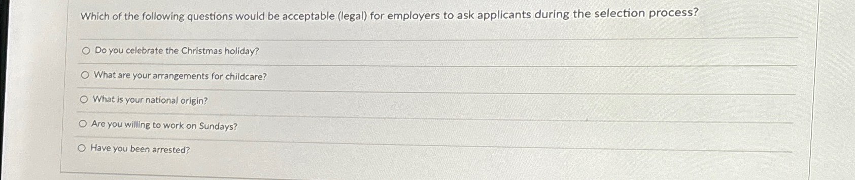 Solved Which of the following questions would be acceptable | Chegg.com