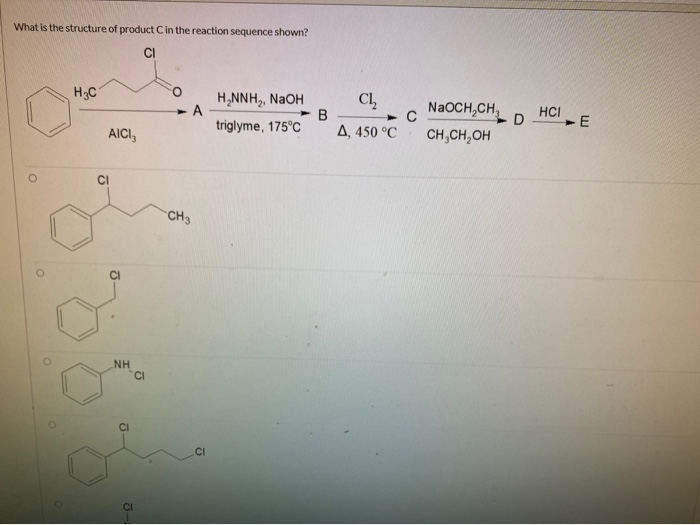 Solved What is the structure of product C in the reaction | Chegg.com