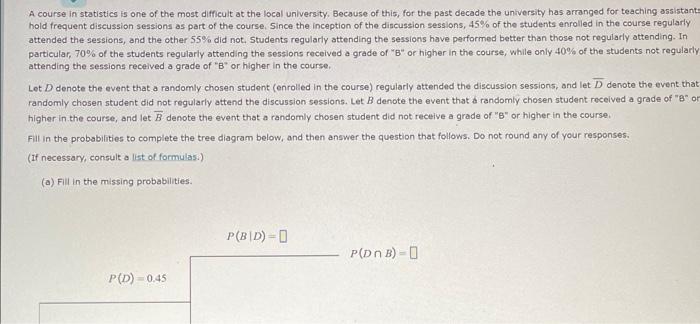 Solved A course in statistics is one of the most difficult | Chegg.com