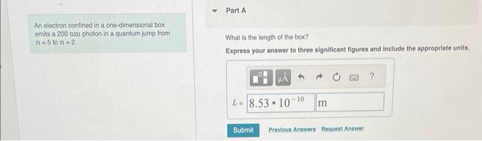 Solved An oloctron conlined in a one-dimensional box emits a | Chegg.com
