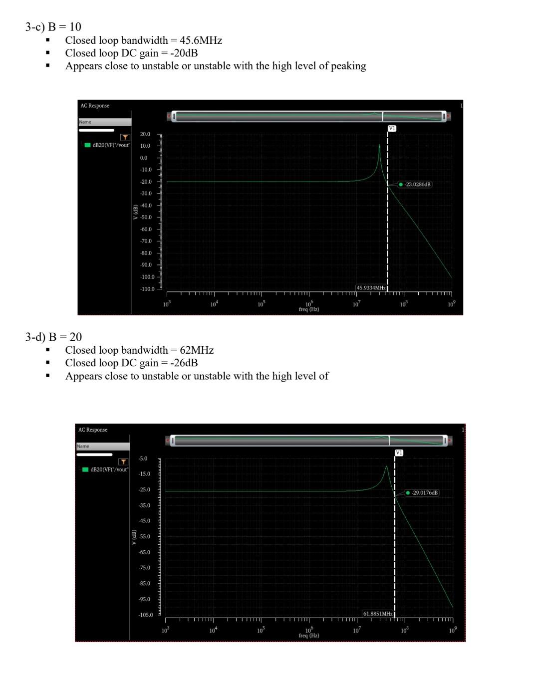 3−c)B=10 - Closed loop bandwidth =45.6MHz - Closed | Chegg.com