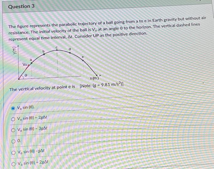 Solved The figure represents the parabolic trajectory of a | Chegg.com