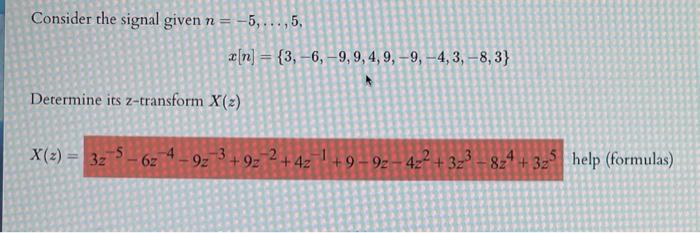 Solved Consider the signal given n=−5,…,5, | Chegg.com