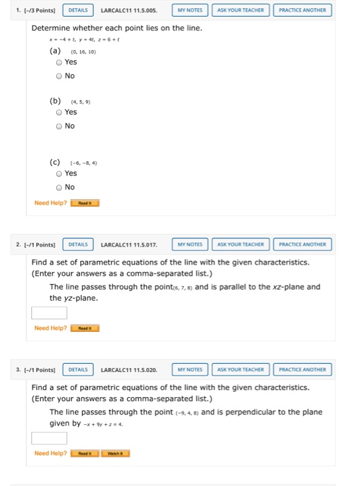 Solved DETAILS ASK YOUR TEACHER PRACTICE ANOTHER 1. (-/3 | Chegg.com