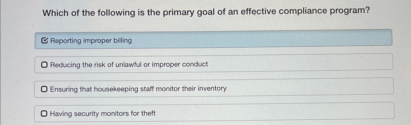 Solved Which of the following is the primary goal of an | Chegg.com