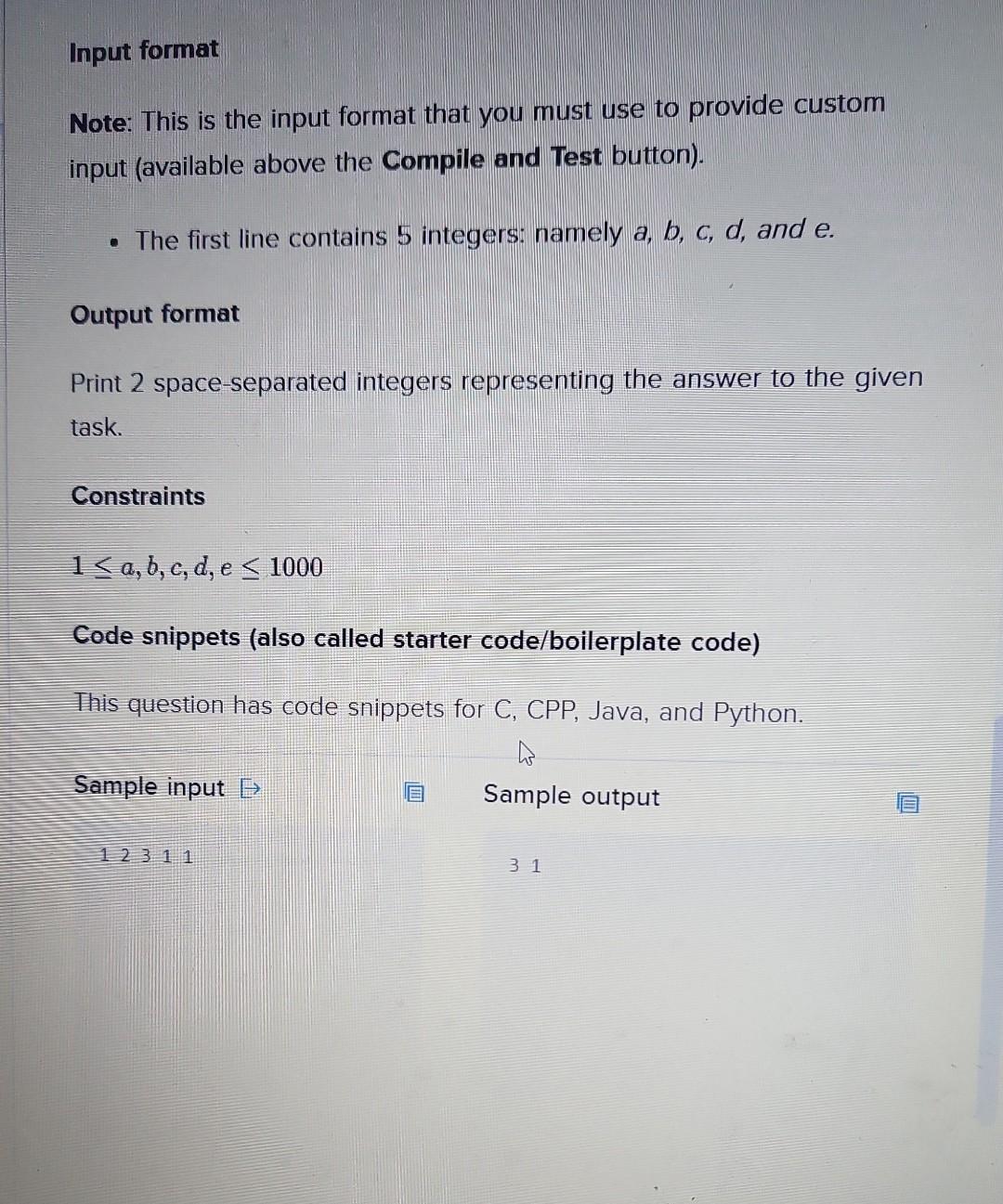 Solved Divisible rule You are given 3 integers a,b, and c. | Chegg.com