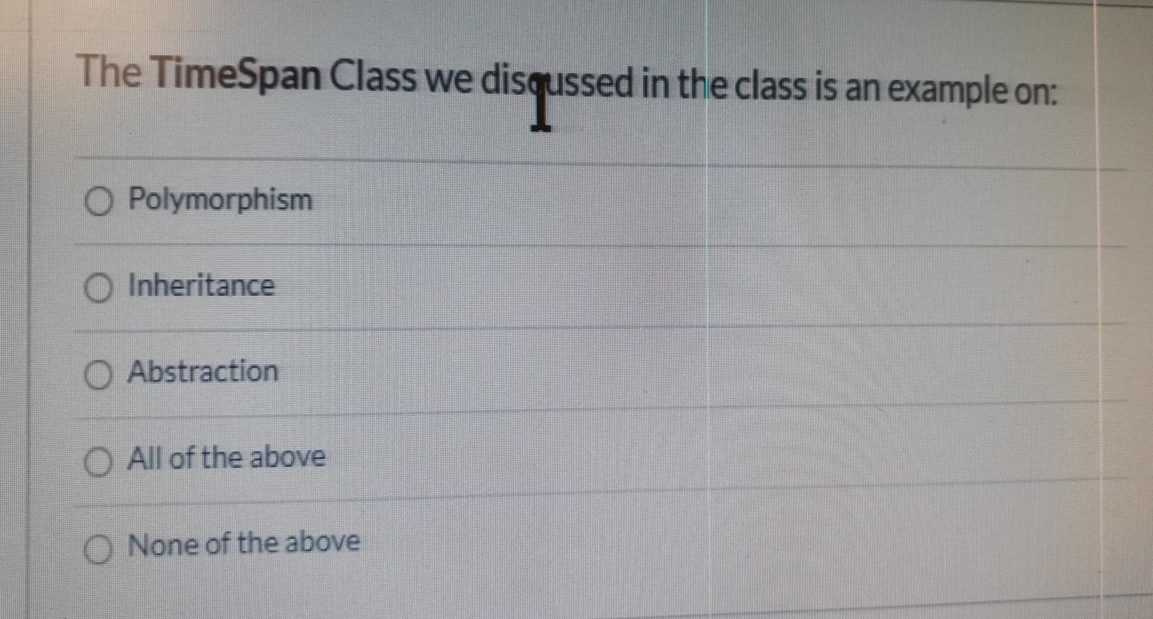 Solved The Timespan Class We Disgussed In The Class Is An