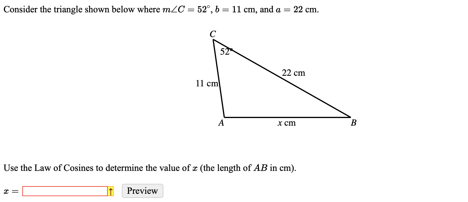 Solved Consider the triangle shown below where | Chegg.com
