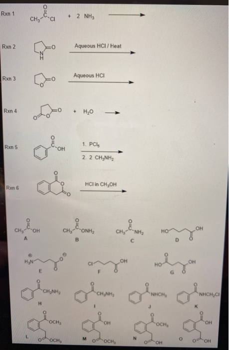Solved Rxn 1 + 2NH Rxn 2 tan2 =o Aqueous HCI / Heat Аарон | Chegg.com