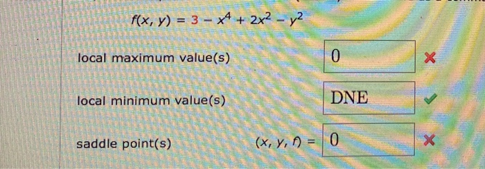 Solved find the local maximum and minimum values and saddle | Chegg.com