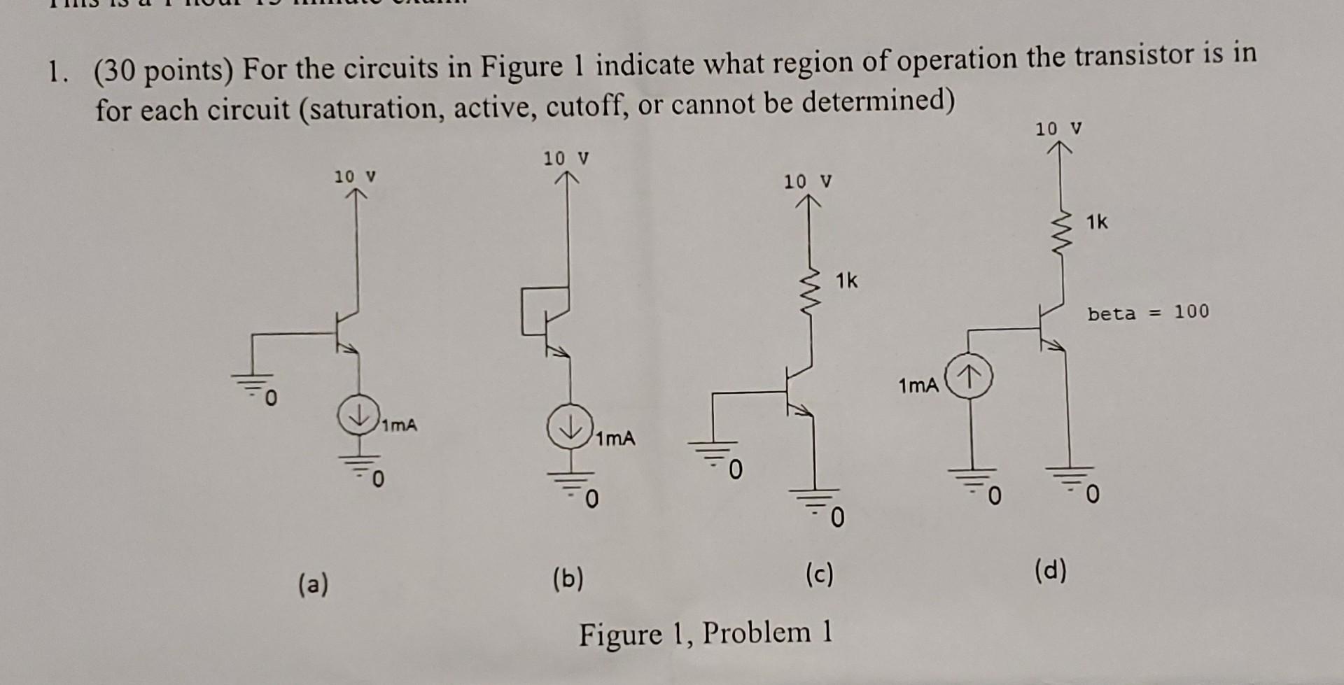 Solved 1. (30 points) For the circuits in Figure 1 indicate | Chegg.com