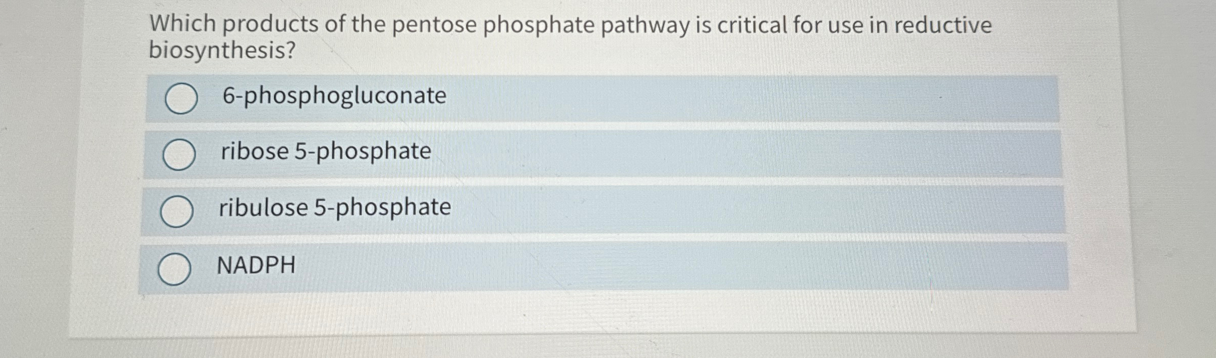 Solved Which products of the pentose phosphate pathway is | Chegg.com