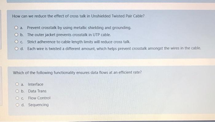 Solved How can we reduce the effect of cross talk in | Chegg.com