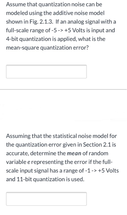 Solved Assume that quantization noise can be modeled using | Chegg.com