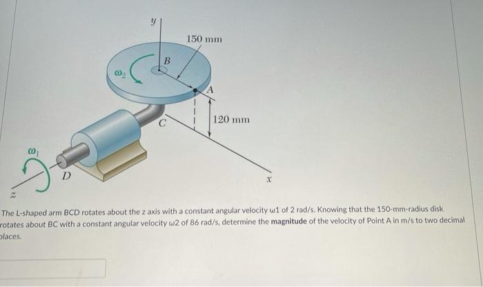 Solved 150 mm B 09 с 120 mm j D x The L-shaped arm BCD | Chegg.com