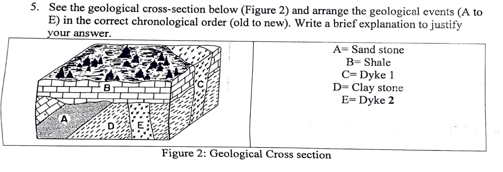 Solved See the geological cross-section below (Figure 2) | Chegg.com