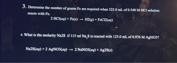 Solved 3. Determine the number of grams Fe are required when | Chegg.com