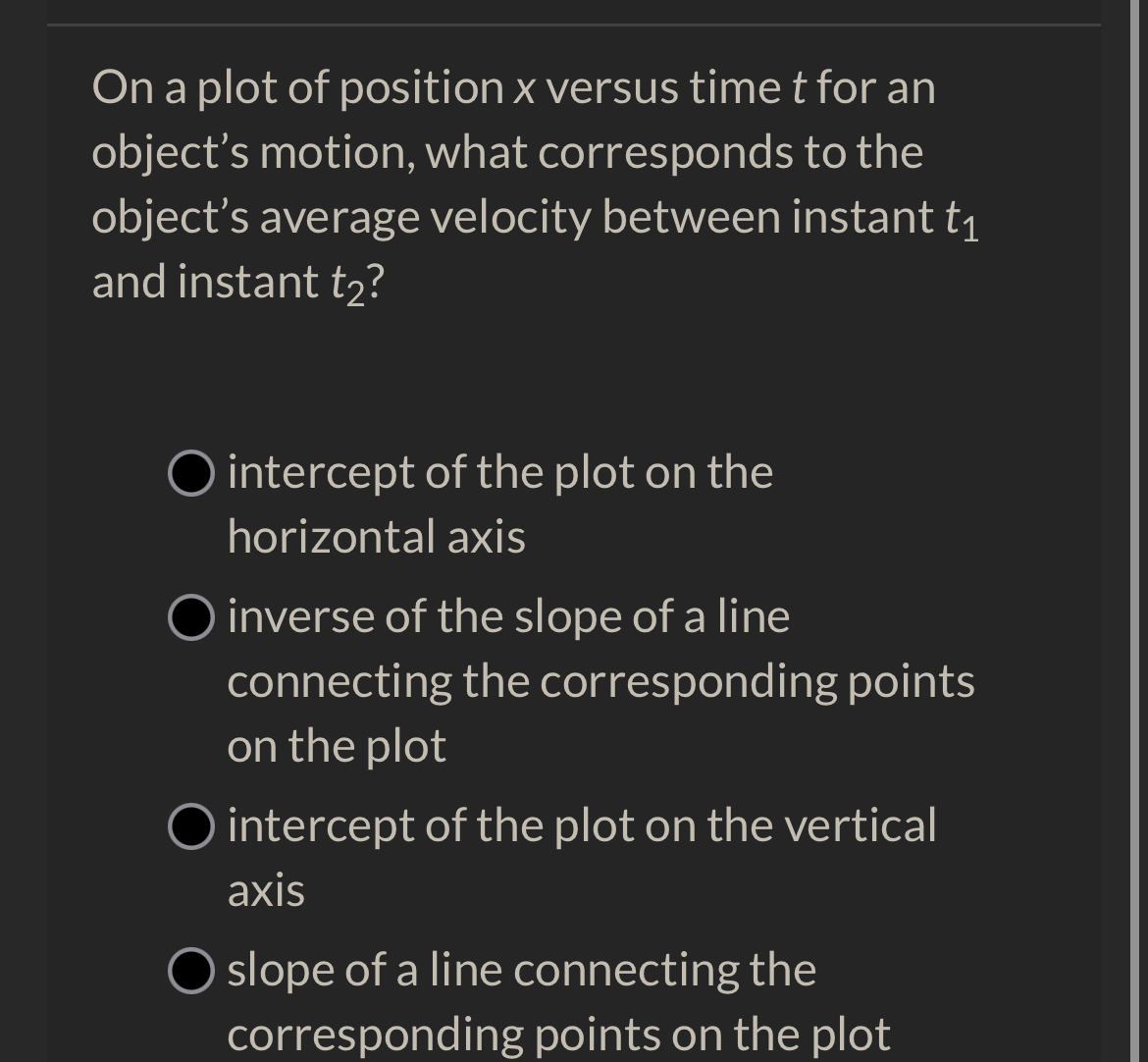 Solved On a plot of position x ﻿versus time t ﻿for an | Chegg.com