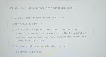 Solved Which is the best operational definition of | Chegg.com