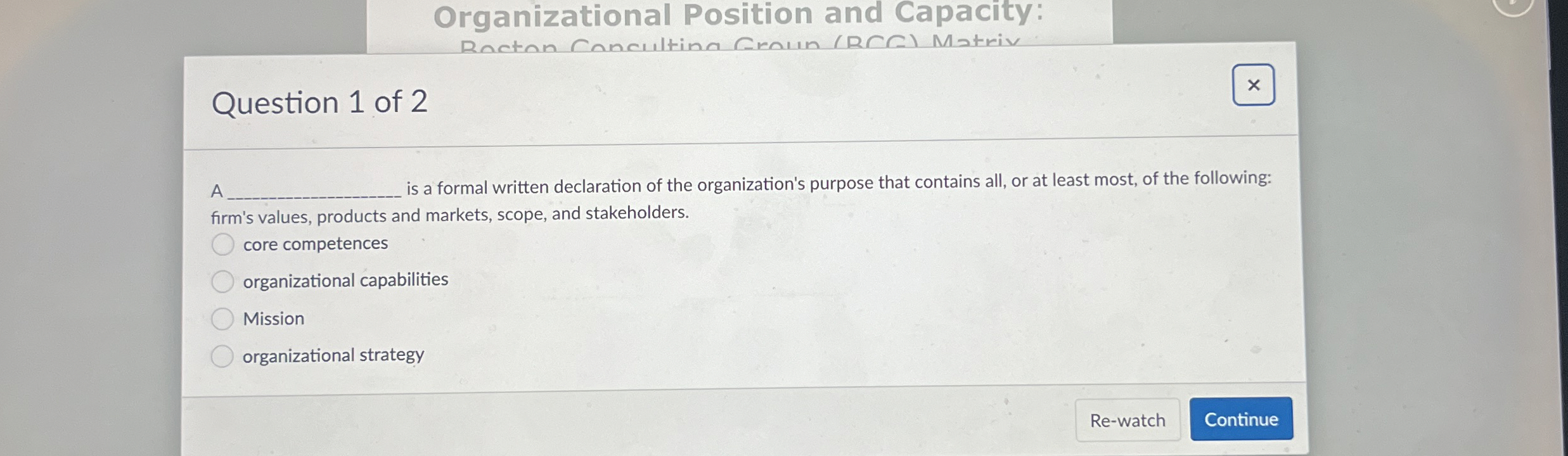 Solved Organizational Position and Capacity:Question 1 ﻿of | Chegg.com