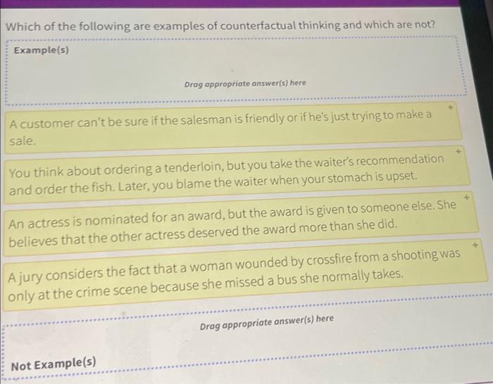 Solved Which of the following are examples of counterfactual | Chegg.com